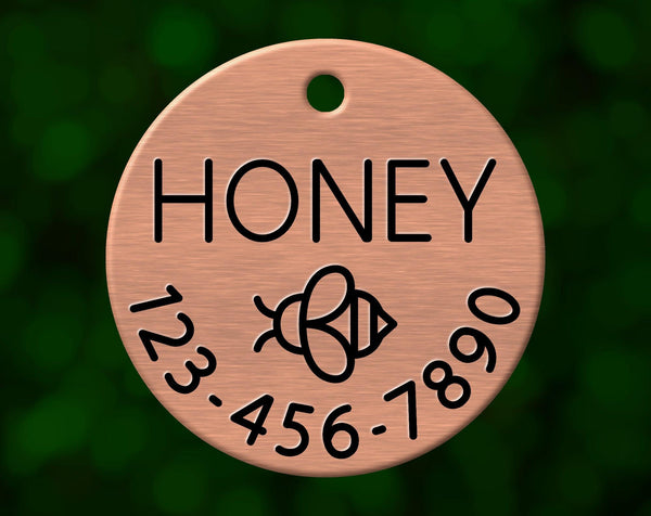 Bee Dog Tag - Moonrise Metalworks